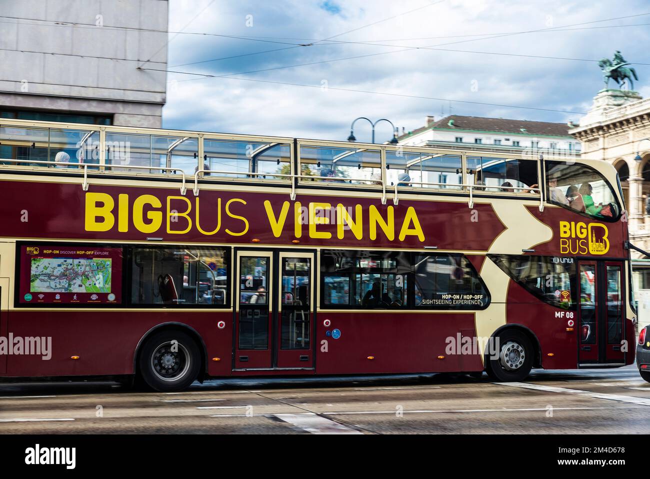 Vienna, Austria - October 14, 2022: Tour bus with tourists circulating ...