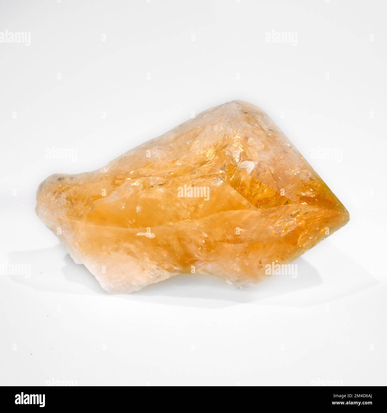 Macro close up colour photograph of a " Citrine " a semi precious ...