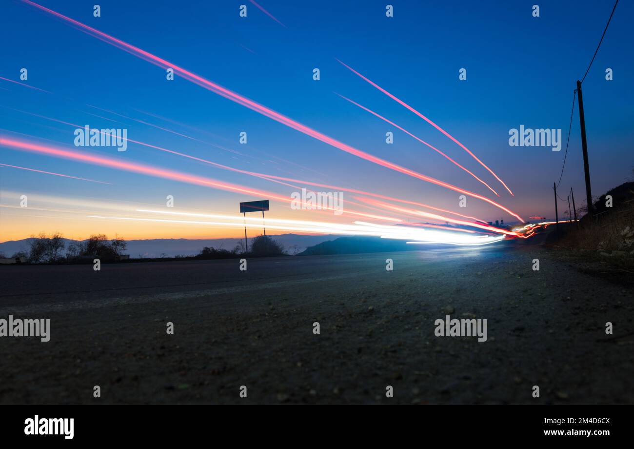 Abstract light trails, long exposure Stock Photo - Alamy