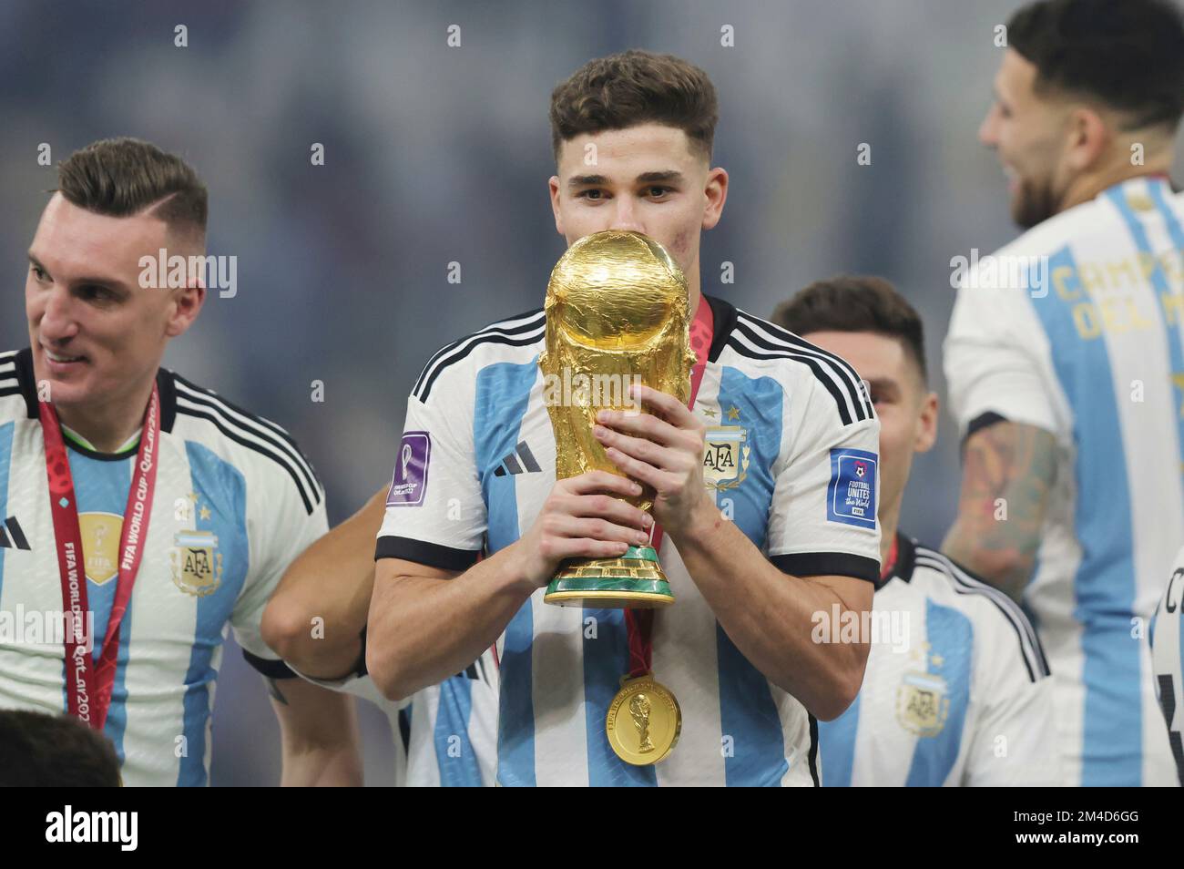 Julian alvarez trophy hi-res stock photography and images - Alamy