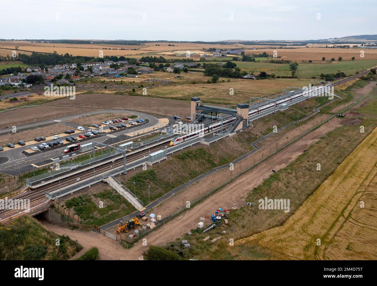 Aerial view of Reston Station, Scottish Borders region Stock Photo - Alamy
