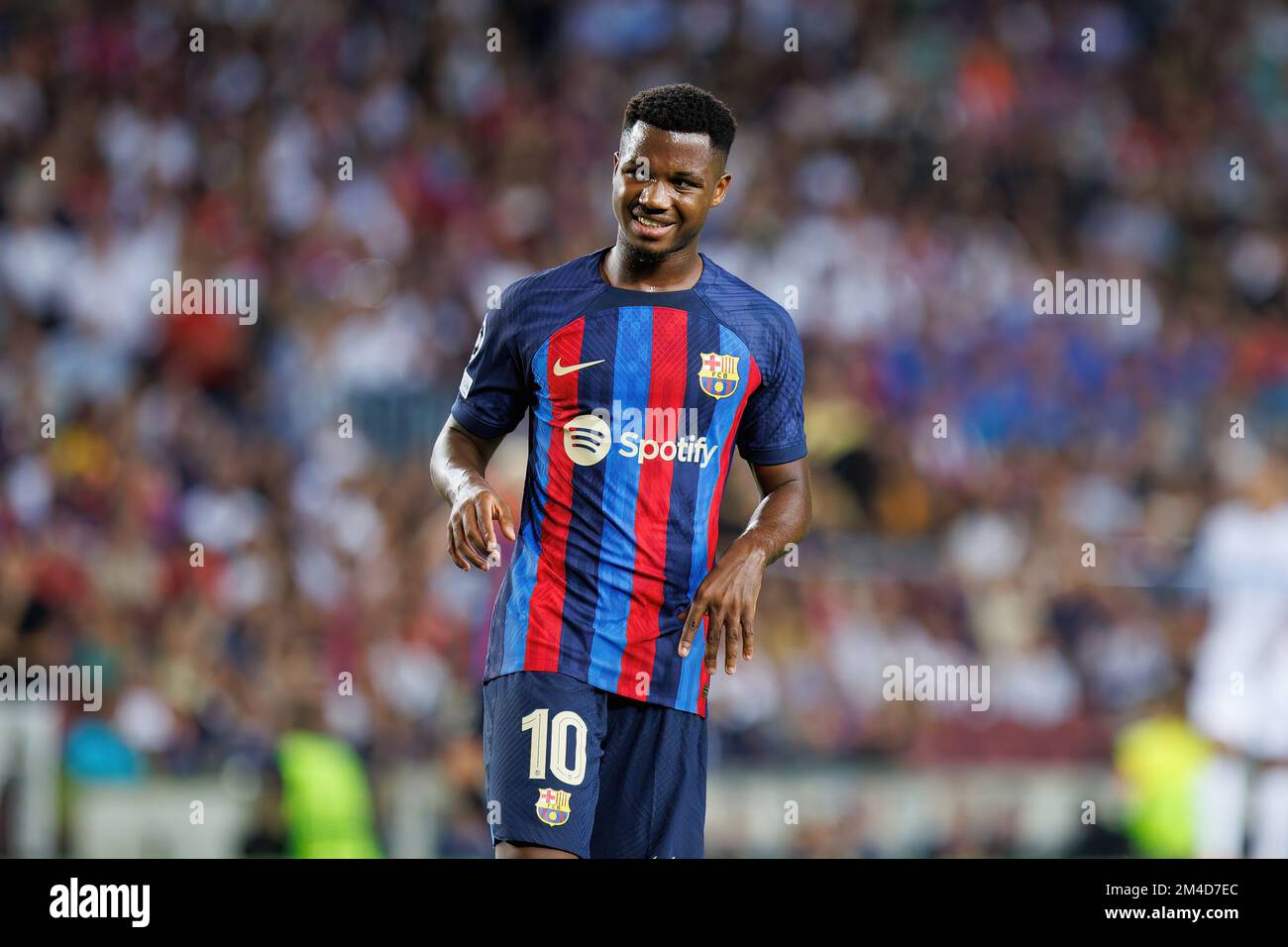 BARCELONA - SEP 7: Ansu Fati in action during the Champions League ...