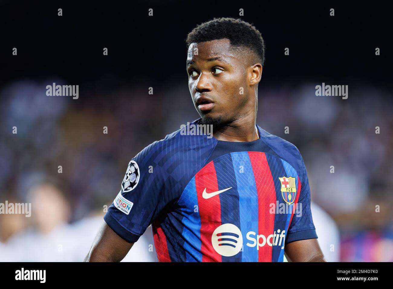 BARCELONA - SEP 7: Ansu Fati in action during the Champions League ...