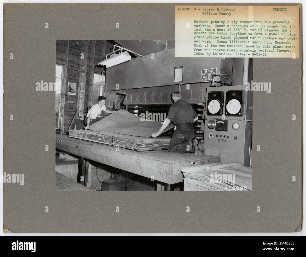 Veneer and Plywood Making - Vermont. Photographs Relating to National Forests, Resource ...