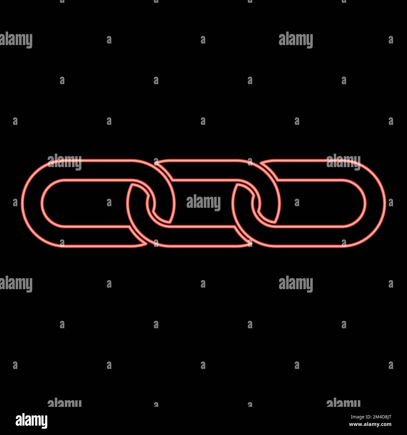 Neon chain links Interlock icon black color vector illustration flat ...