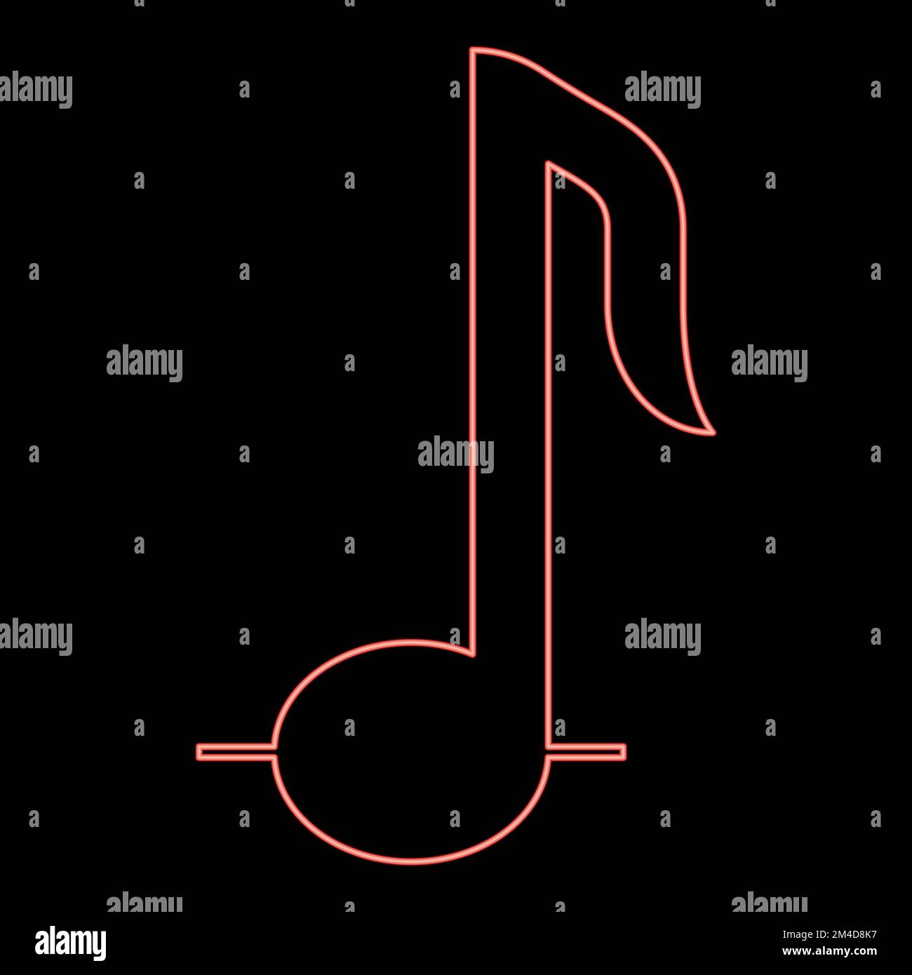 Neon note to the eighth icon black color vector illustration flat style ...