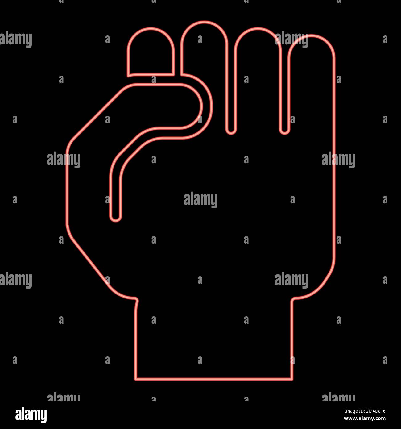 Neon fist icon black color vector illustration flat style simple image ...