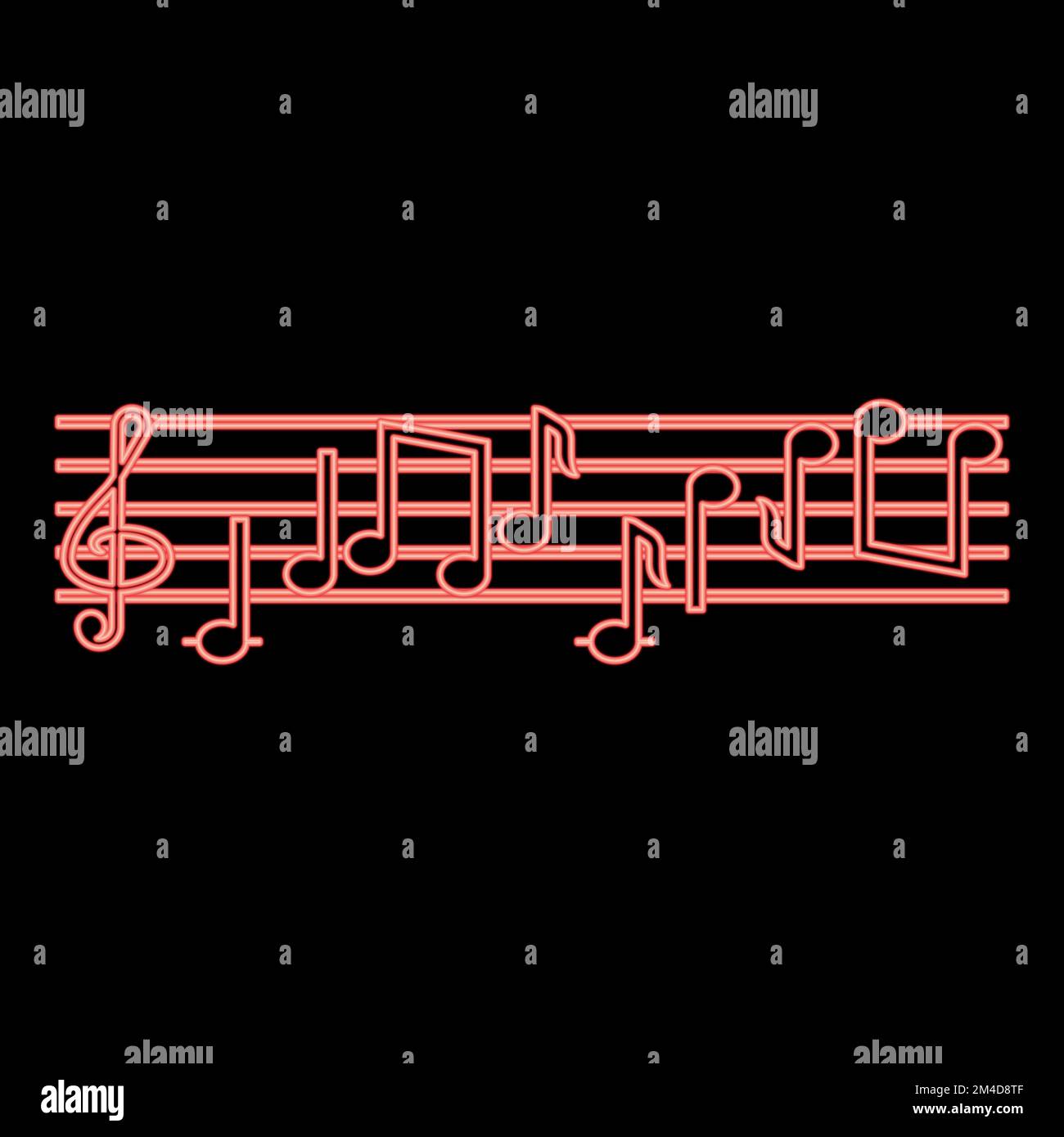 Neon note fret Notes icon black color vector illustration flat style ...