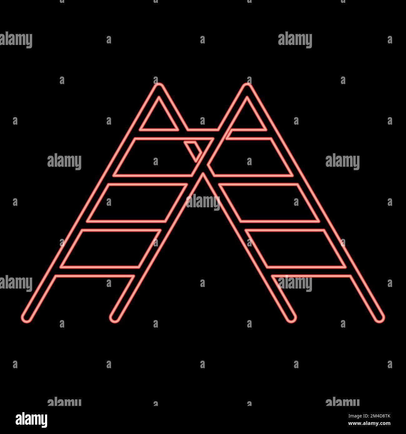 Neon step ladder icon black color vector illustration flat style simple ...