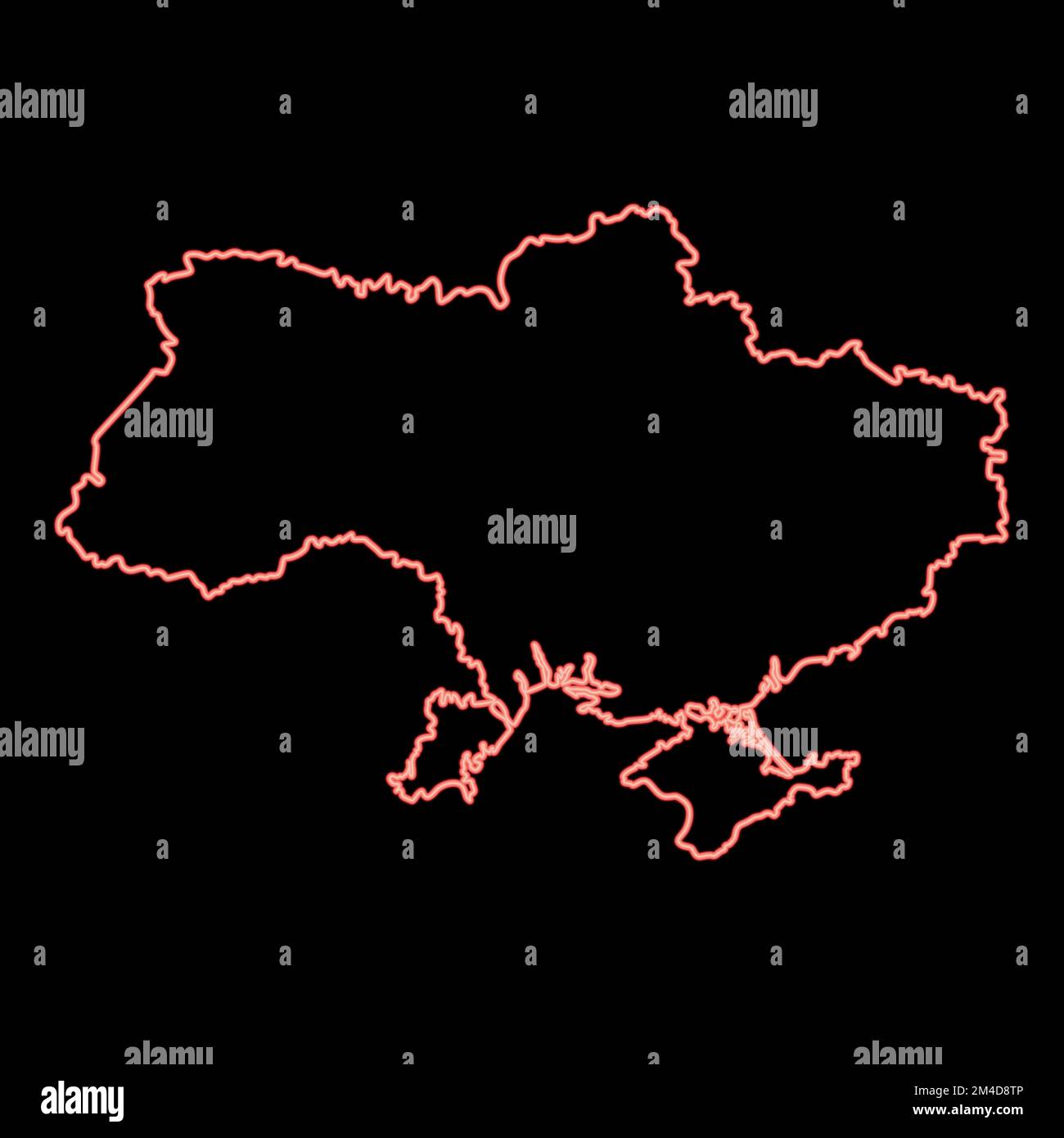 Neon map Ukraine icon black color vector illustration flat style simple ...