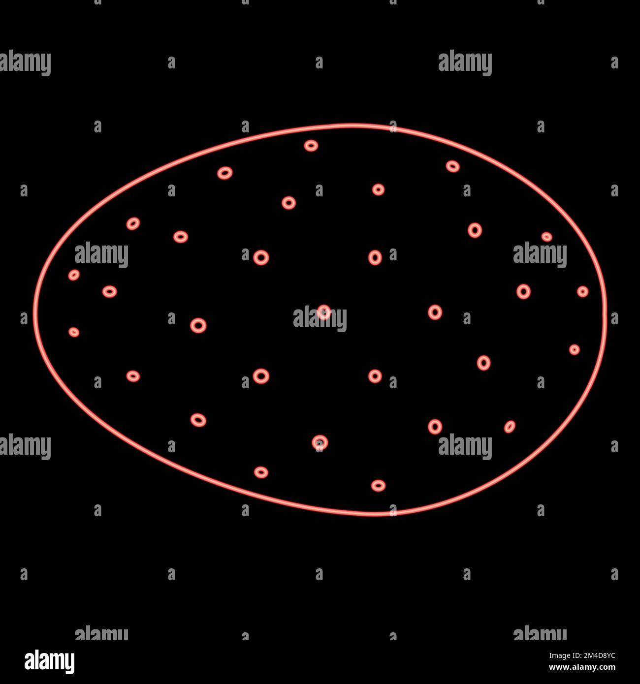 Neon potato vegetable icon black color vector illustration flat style ...