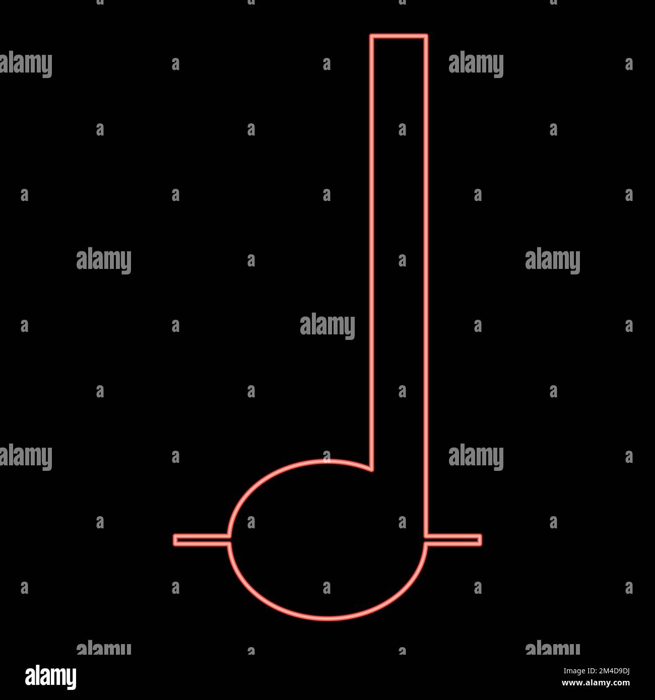 Neon note to quarter icon black color vector illustration flat style ...