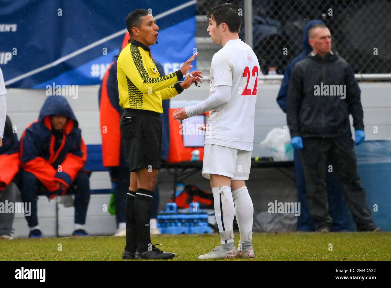 November 27, 2022: Cornell Big Red defender Nick Allen (22) reacts to a ...