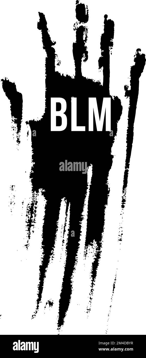 Bloody Hand in Black Color, Design Concept for Stand Against Racial ...