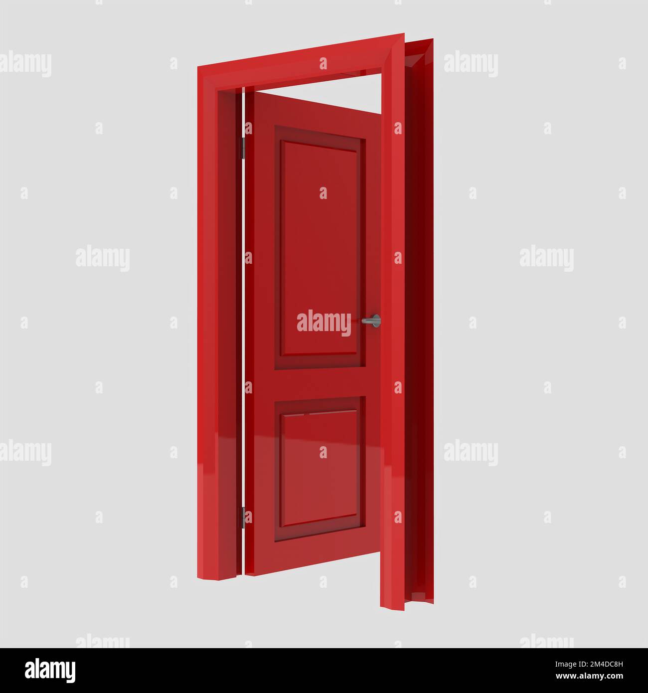 red wooden interior door illustration different open closed set ...