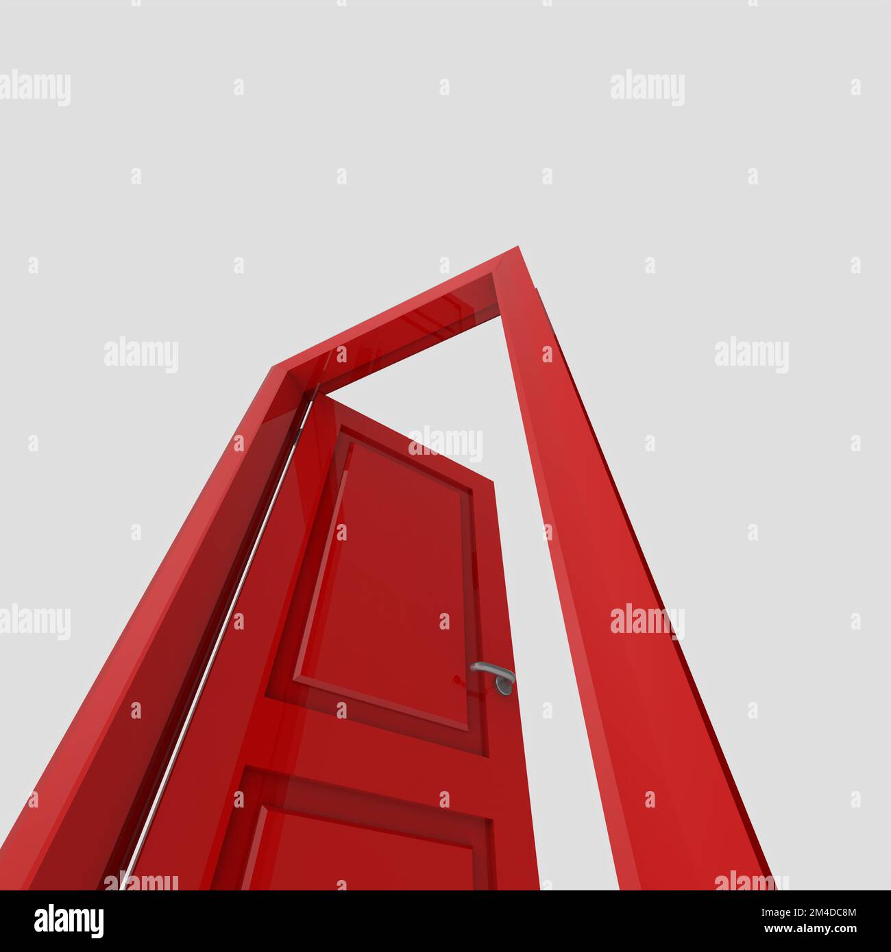 red wooden interior door illustration different open closed set ...