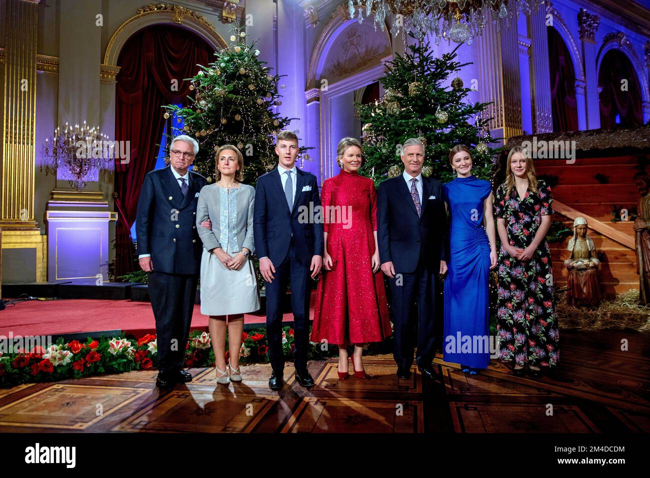 Brussel, Belgien. 20th Dec, 2022. King Filip, Queen Mathilde, Crown ...