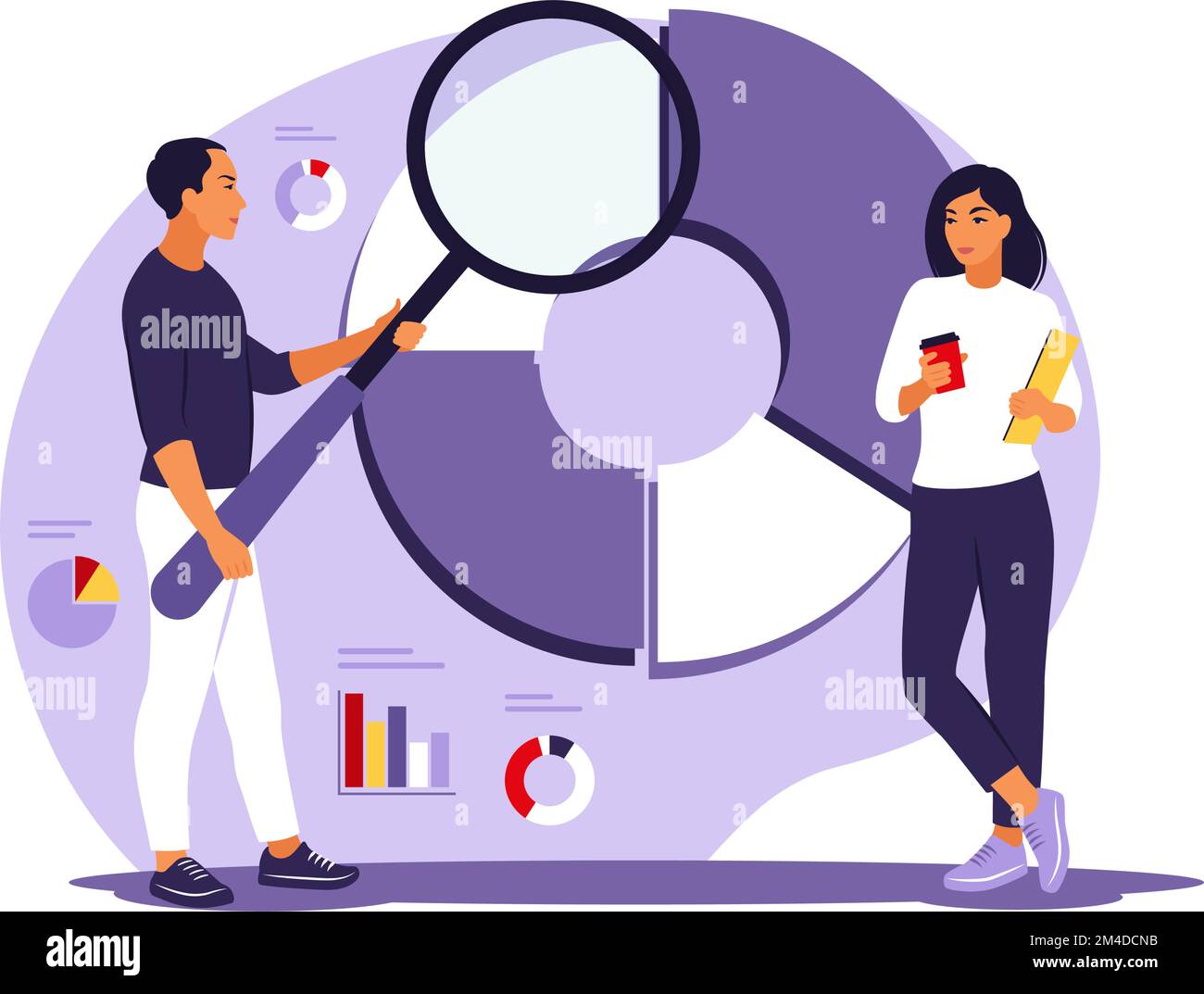 Statistical analysis concept. Analysis for business finance. People ...