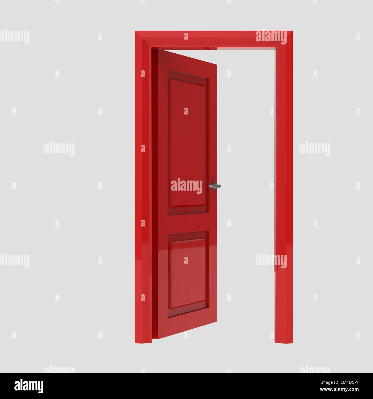 red wooden interior door illustration different open closed set ...