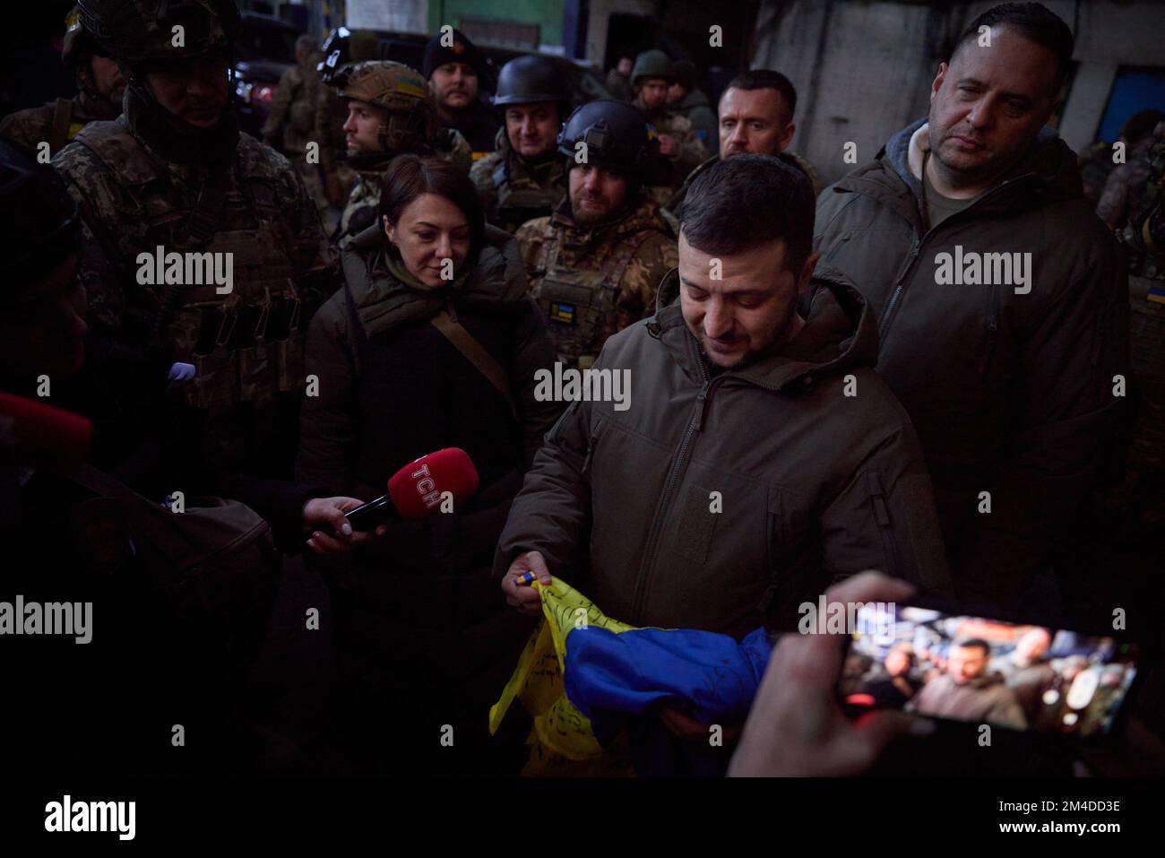 Bakhmut, Donetsk Oblast, Ukraine. 20th Dec, 2022. Ukrainian President ...