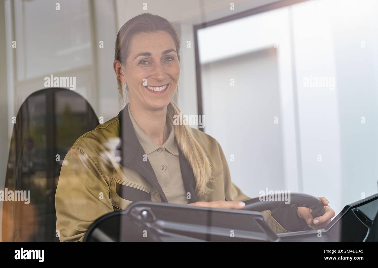 Postal worker driving truck hi-res stock photography and images - Alamy