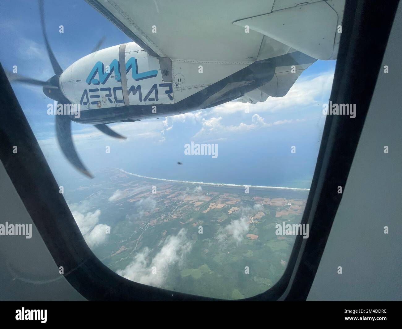 Plane flying over the Caribbean beaches in Puerto Escondido Oaxaca ...