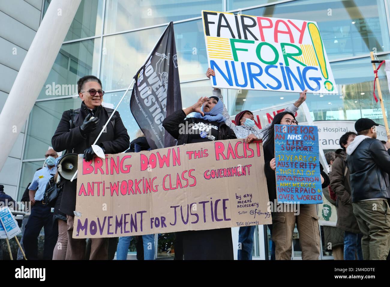 London, UK. 20th December, 2022. An NHS solidarity rally and march was ...