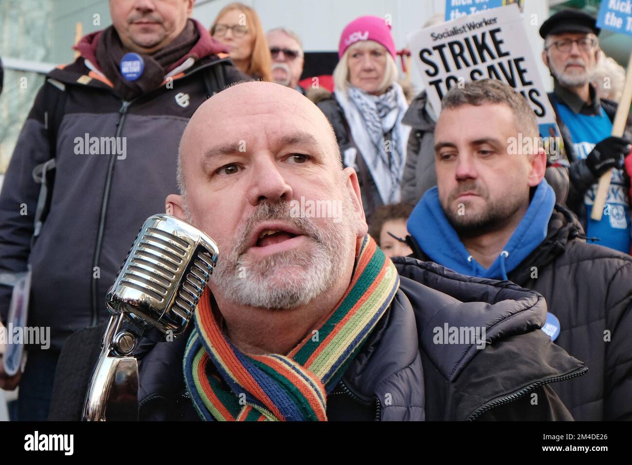 London, UK. 20th December, 2022. An NHS solidarity rally and march was ...