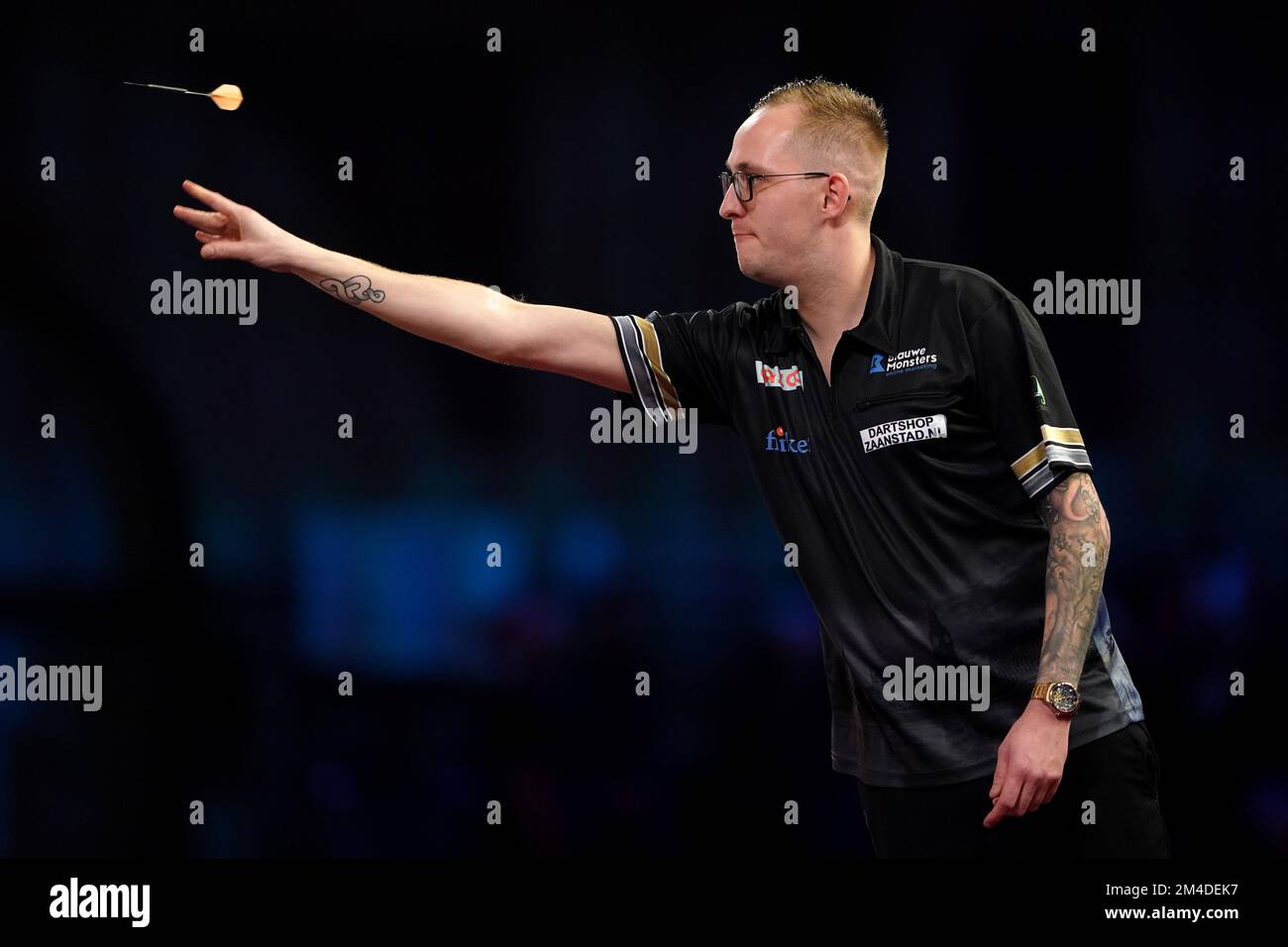 Netherlands' Jimmy Hendriks in action against England's Jamie Hughes ...