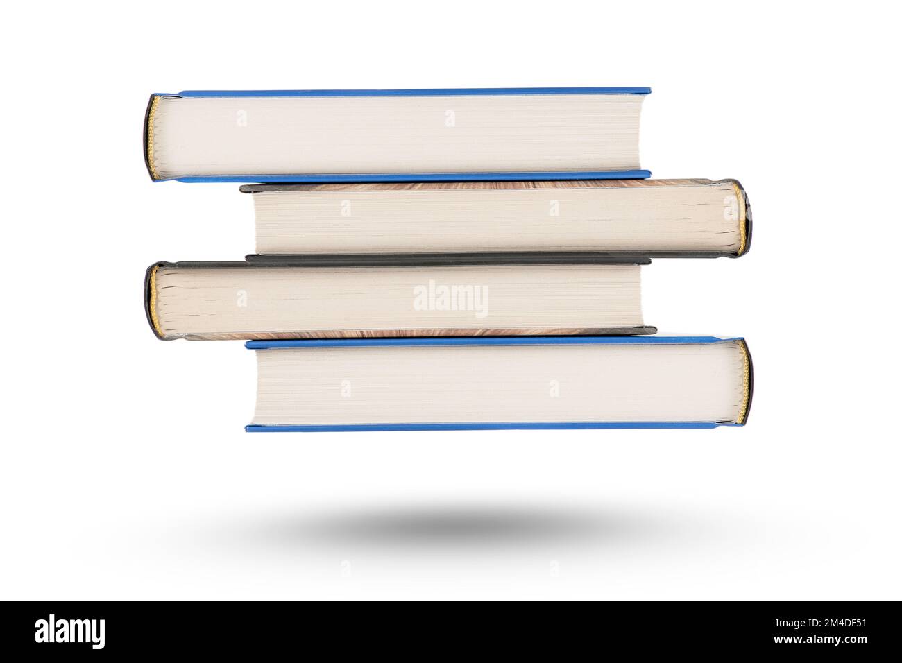 stack of books, isolate on white background. A stack of books of ...