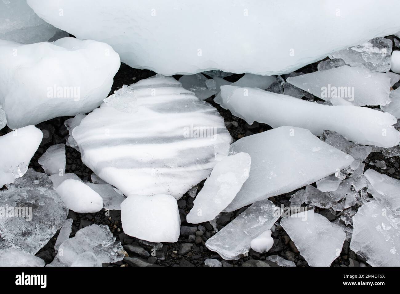 Antarctica, Vega Island aka Devil Island. Close up of grounded icebergs ...