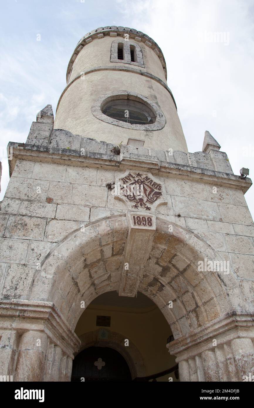 The facade and entrance of historic Church of St Francis Xavier in Easo ...