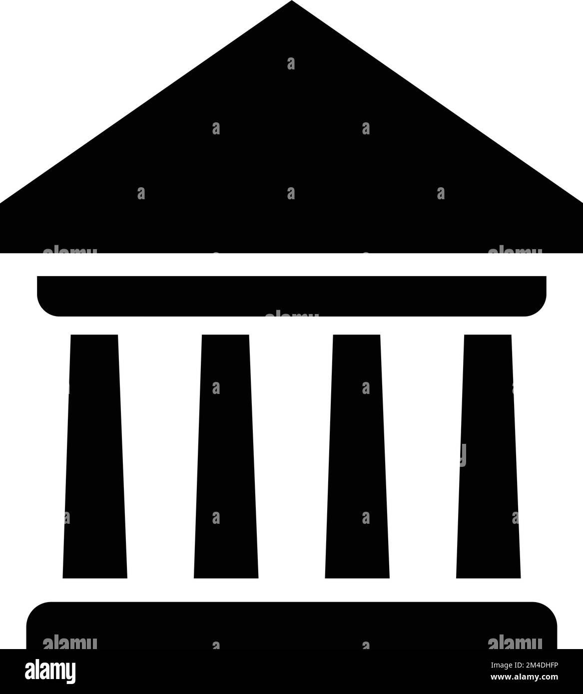 Bank building icon. Government building flat style. Building with ...