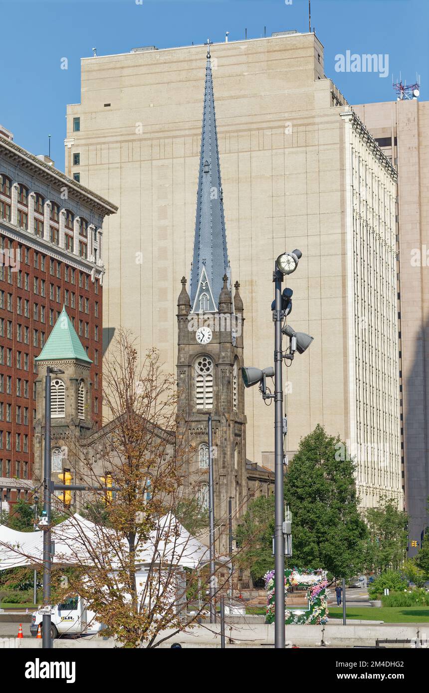 Cleveland landmark Old Stone Church was built in 1855, designed by ...