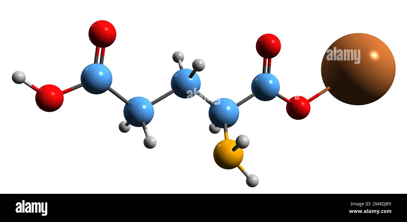 3D image of Monopotassium glutamate skeletal formula - molecular ...