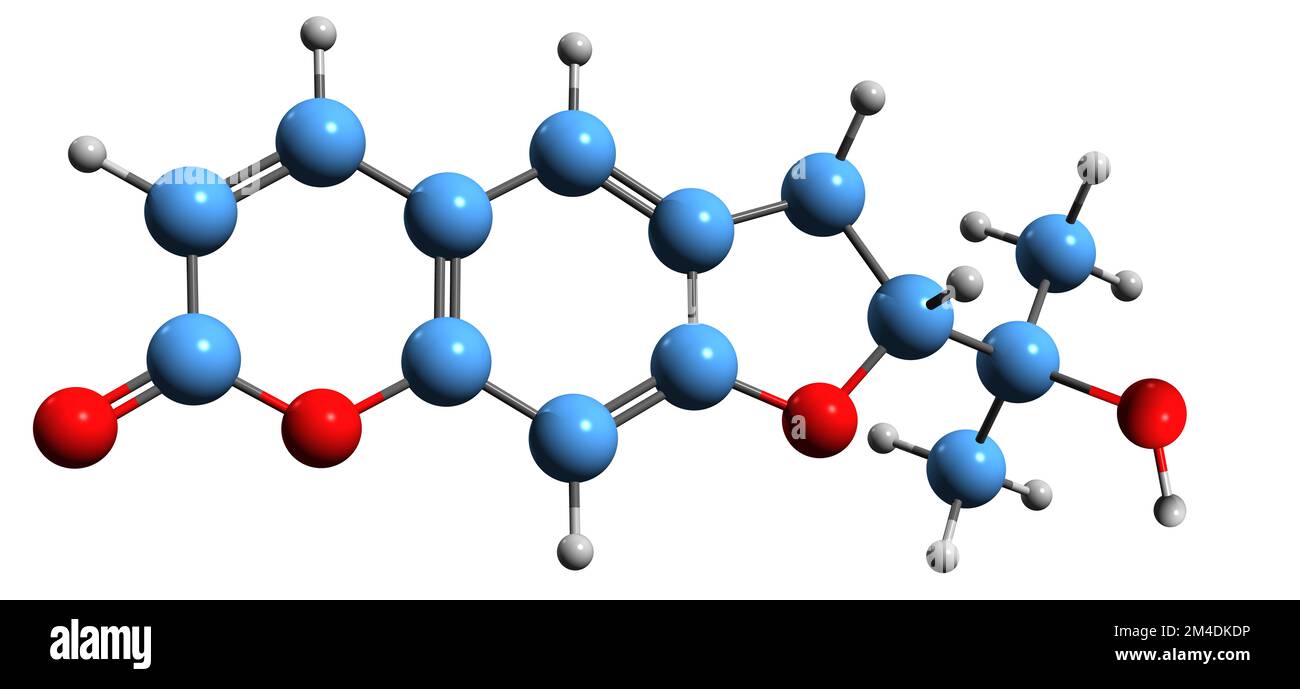3D image of Marmesin skeletal formula - molecular chemical structure of ...