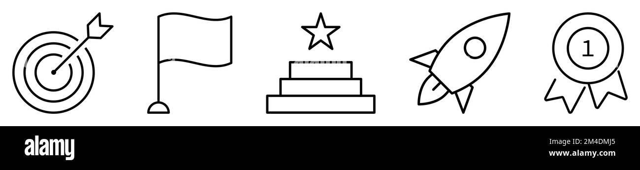 Set of achievement and success icons. Vector illustration isolated on ...