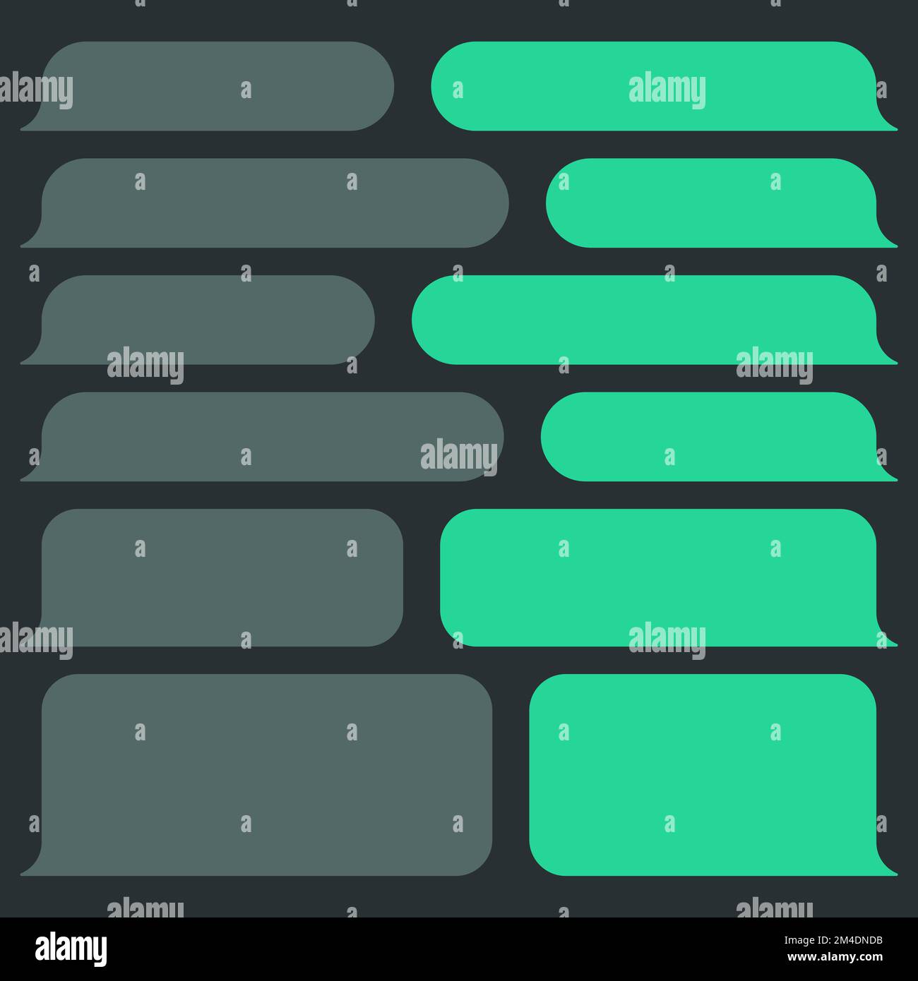 Blank various message bubbles. Green chat or messenger speech bubble ...
