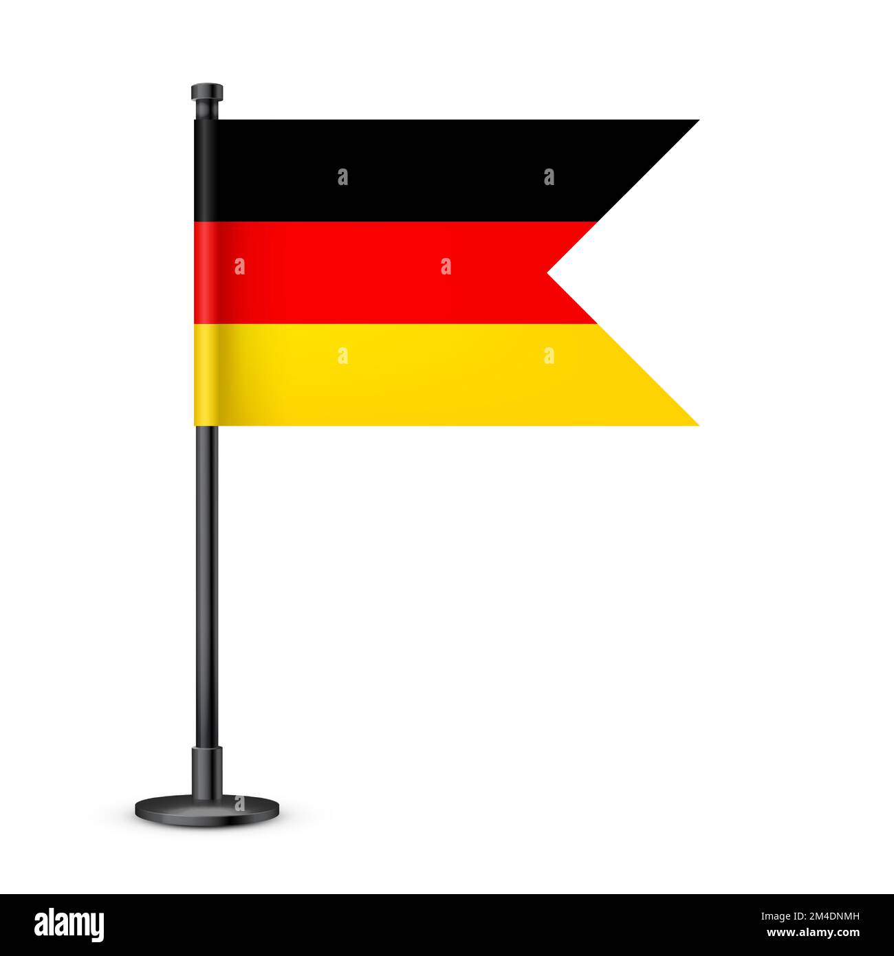 Realistic German table flag on a black steel pole. Souvenir from ...