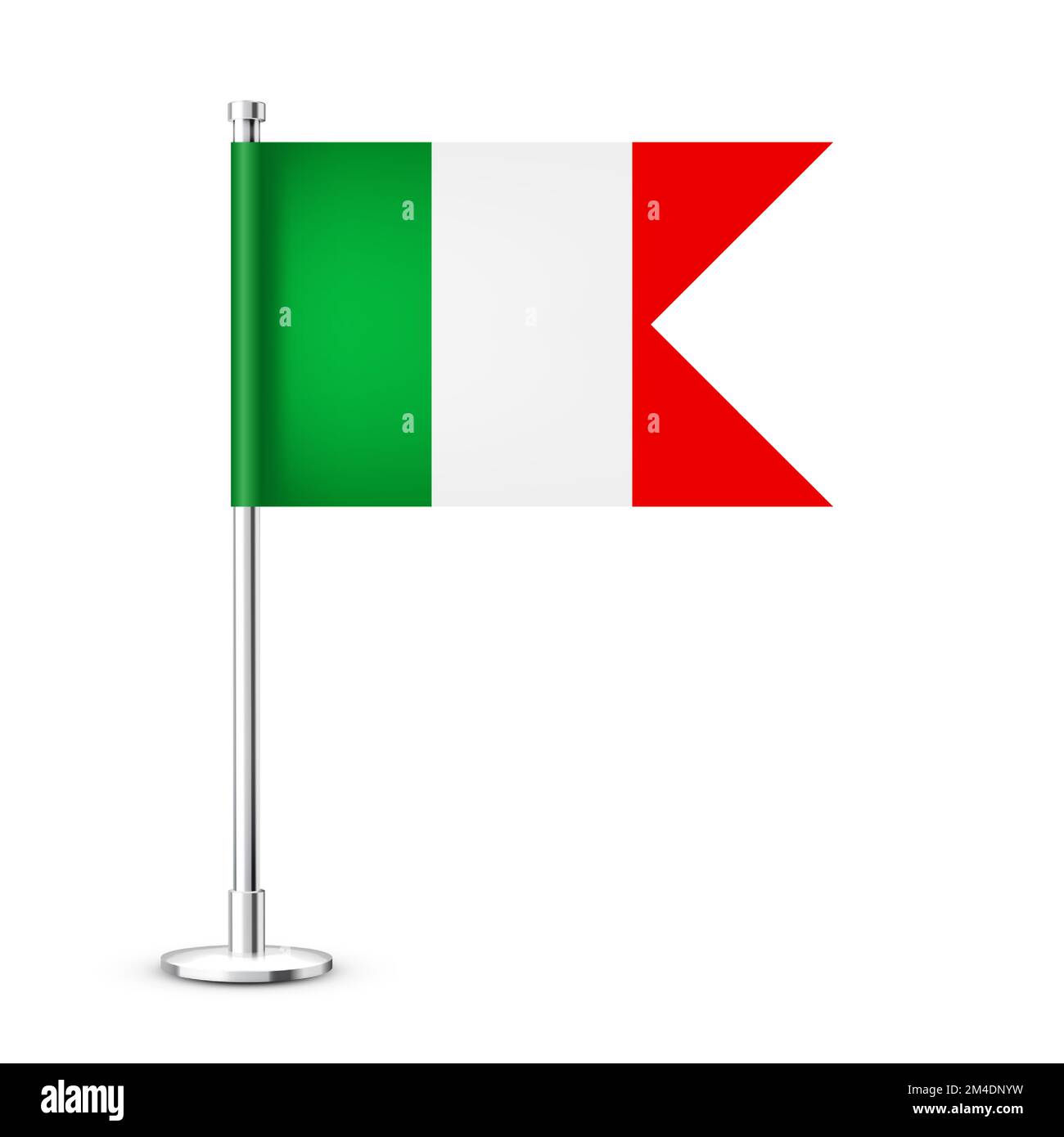 Realistic Italian table flag on a chrome steel pole. Souvenir from ...
