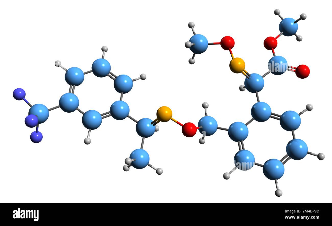 3D image of Trifloxystrobin skeletal formula - molecular chemical ...