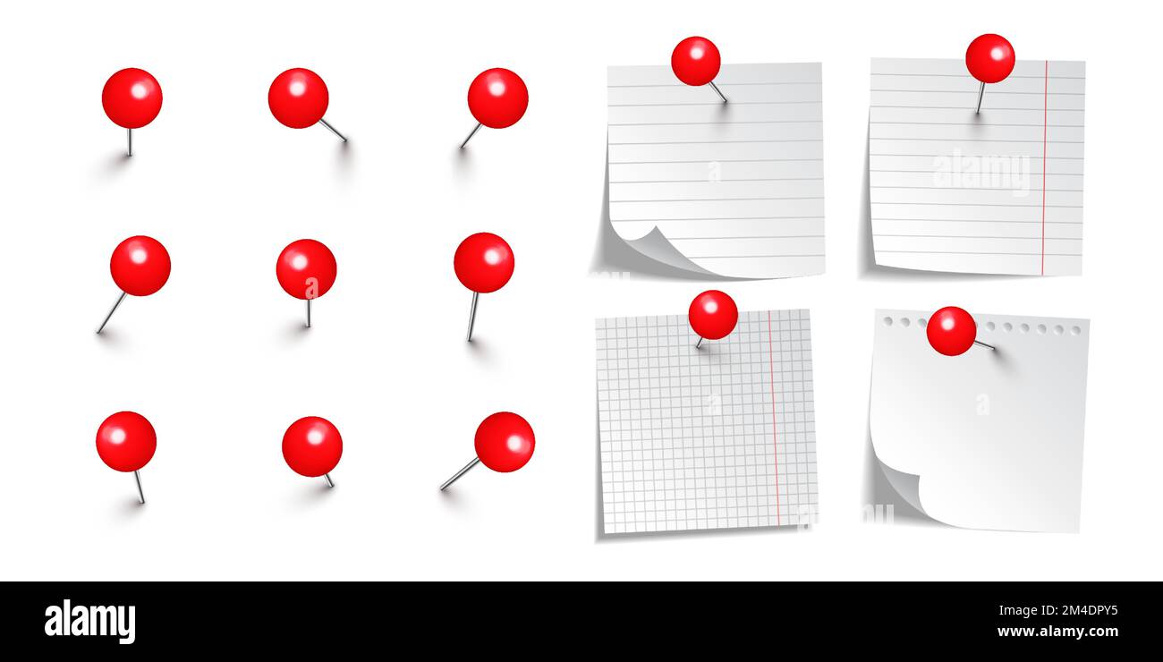 Realistic blank sticky notes isolated on white background. White sheets ...