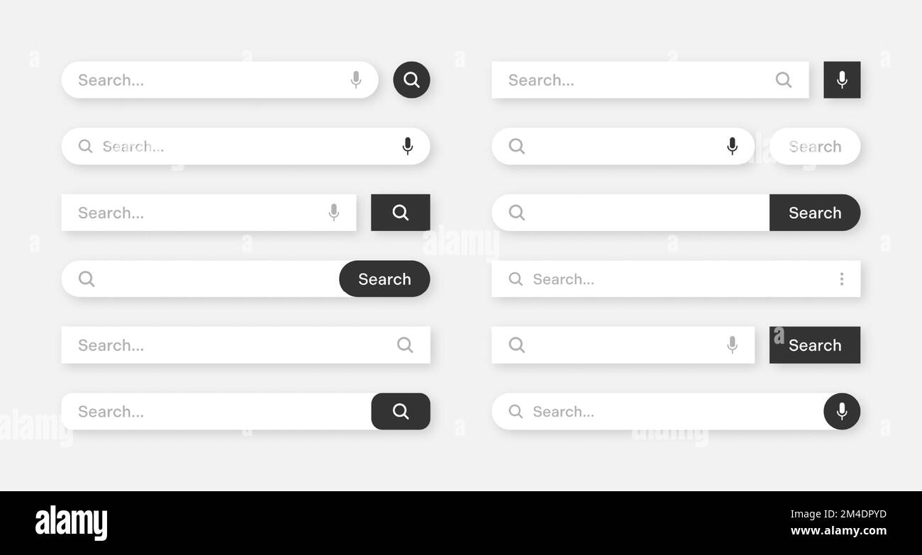 Various search bar templates. Internet browser engine with search box ...