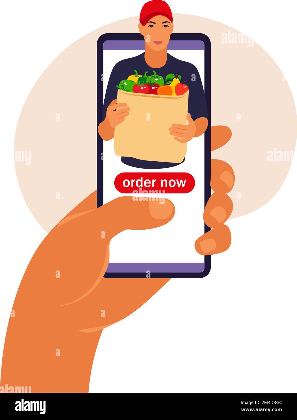 Online delivery service concept. E-commerce concept. Online food order ...