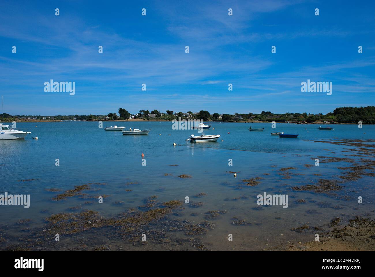 view of the bay of the Etel river (Ria d'Etel) Brittany, Morbihan Stock ...