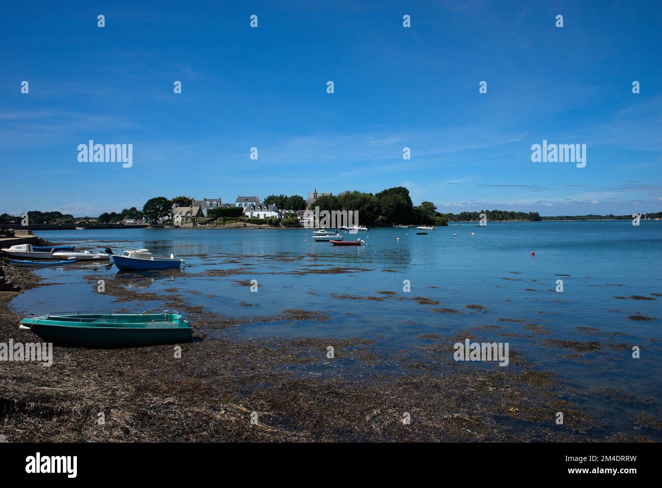 view of the bay of the Etel river (Ria d'Etel) Brittany, Morbihan Stock ...