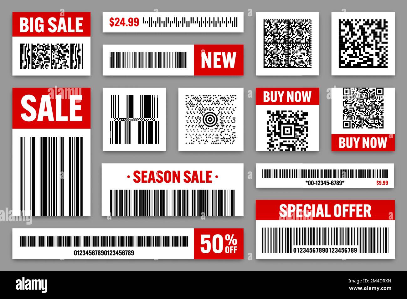 Set of product barcodes and QR codes. Special offer, sale stickers ...