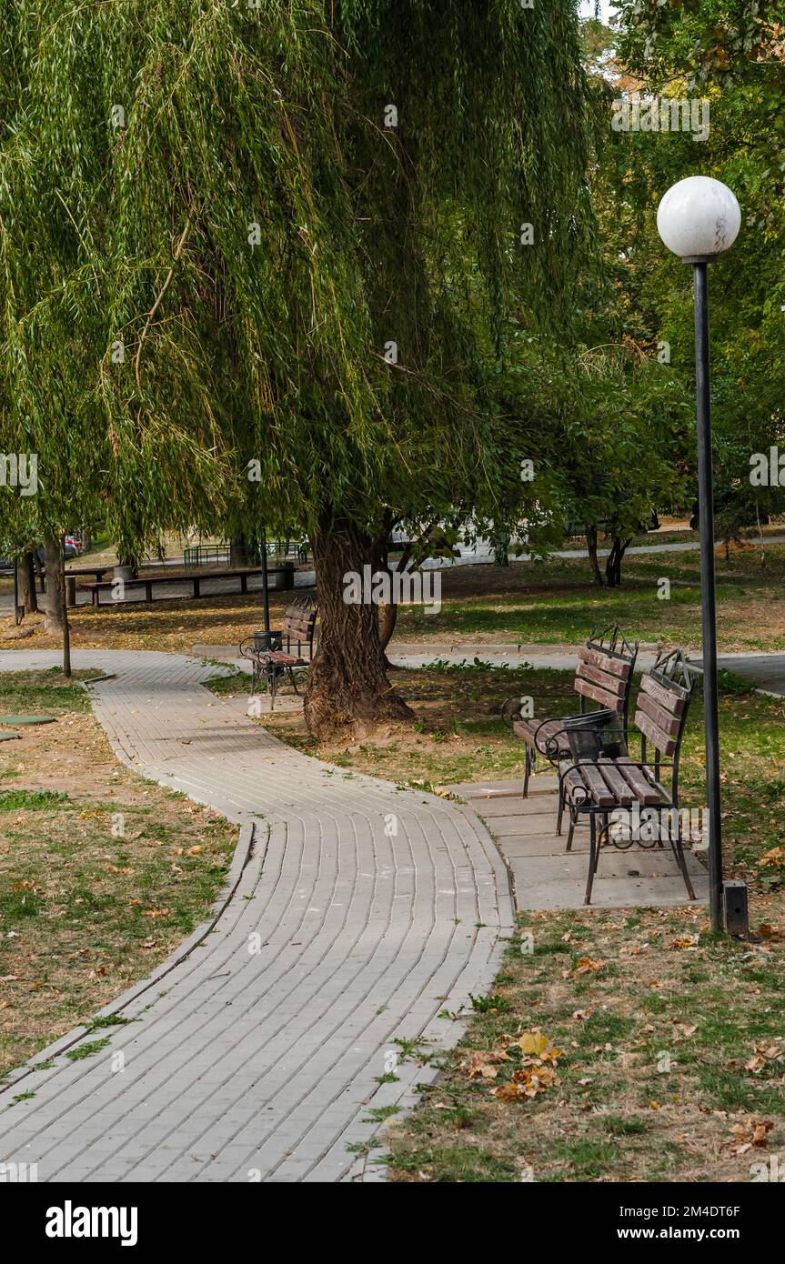 Round street lamp hi-res stock photography and images - Alamy