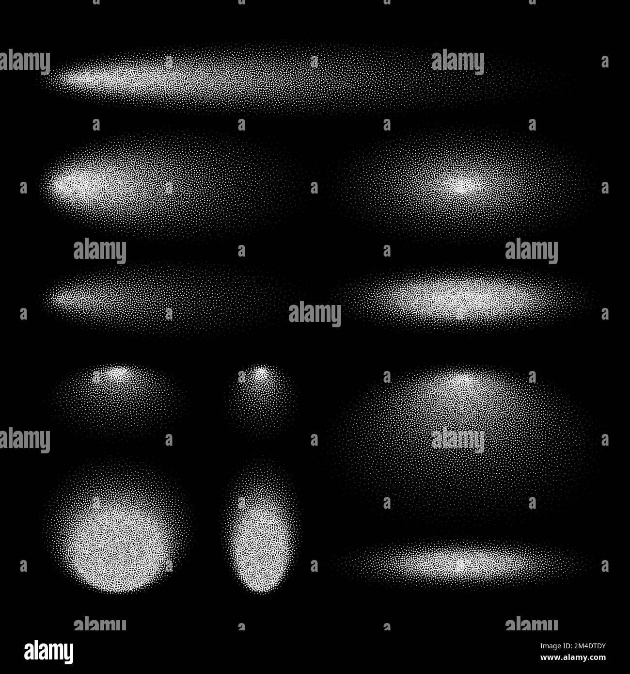 Stipple shadows set, dotted design elements. Fading gradient. Stippling ...