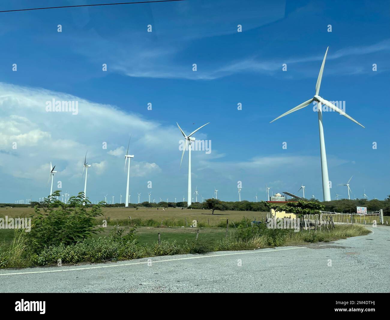 Parque Eolico, wind turbine or aerogenerators for energy in La Ventosa ...